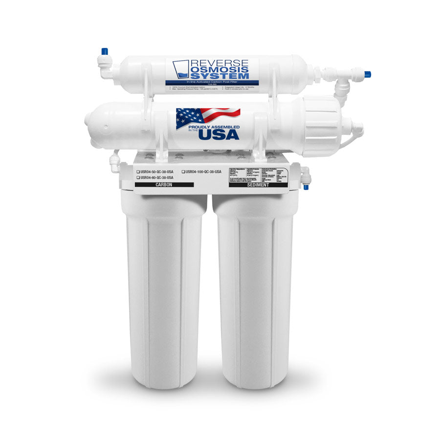 H2O USRO4-100-JG-NF, 4 Stage Reverse Osmosis System (No Faucet) – Water ...